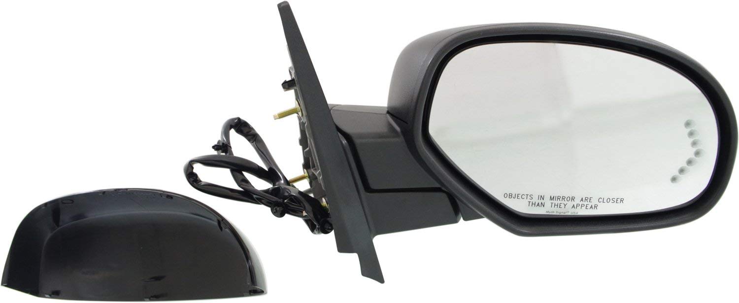 Kool Vue Left & Right Power Heated Mirrors for Chevrolet Tahoe GMC Yukon 2007-2014 Power Fold With Signal Light, Memory & Puddle Lamp; Without Blind Spot & Auto-Dimming with 2 Caps w/o Off Road Pkg