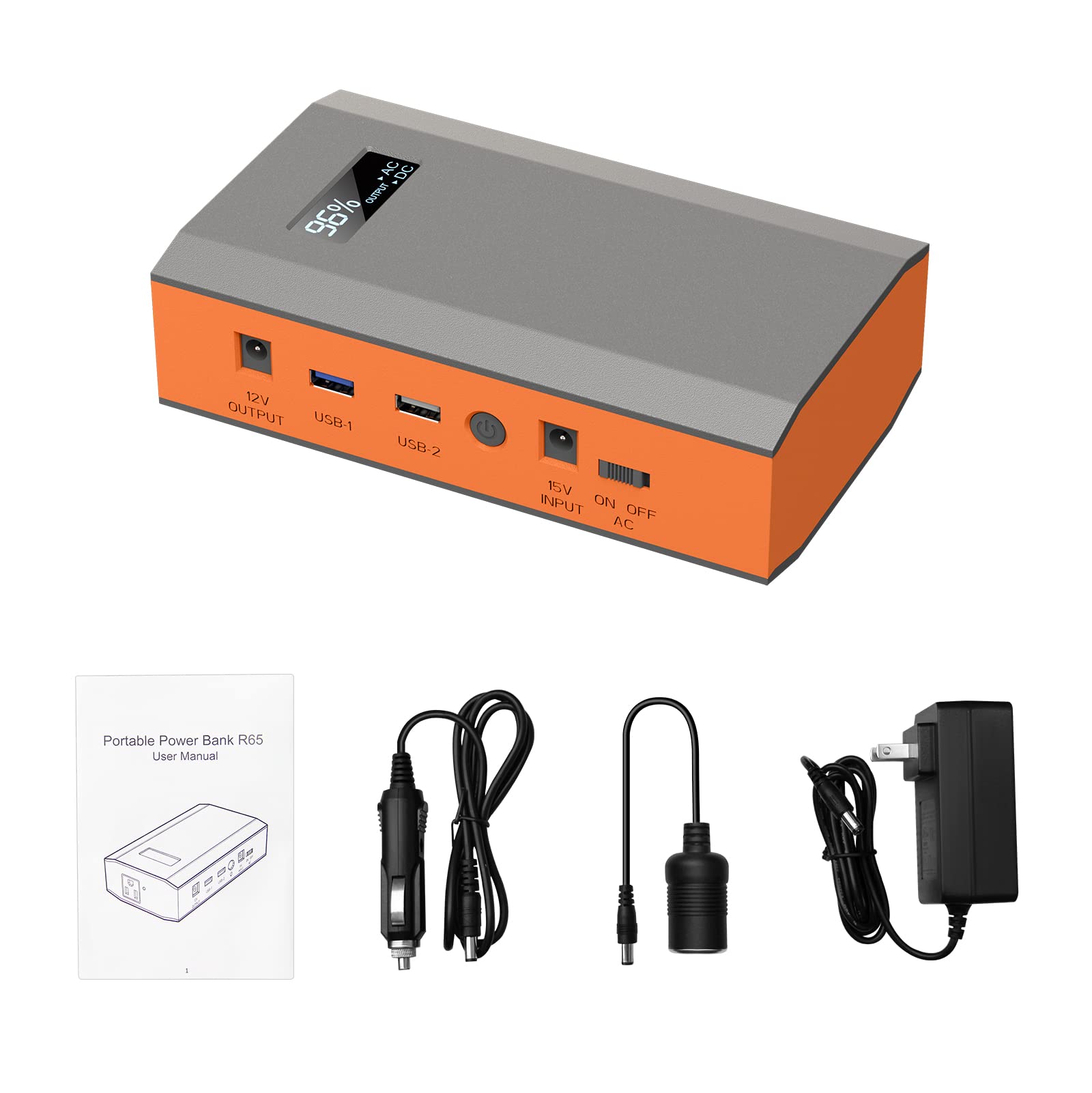 Portable Power Station 300W and Portable AC Power Bank 65W,ZeroKor Portable Power Station Bundle with AC Outlets for Home Use Camping RV Travel Emergency Van Life Explore