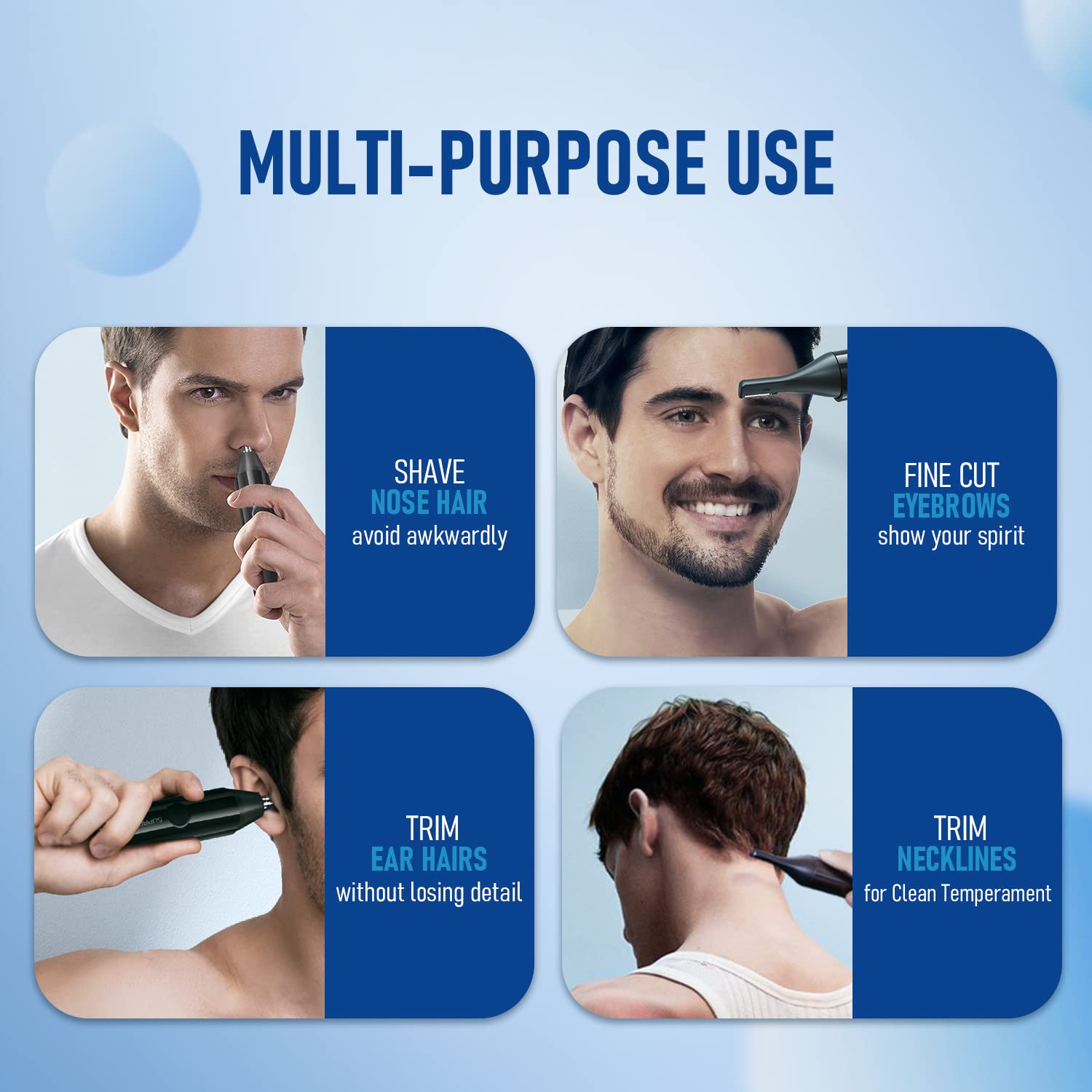 SUPRENT® Professional Hair Clippers for Men & Rechargeable USB-C Nose Trimmer Nose Ear Hair Trimmer