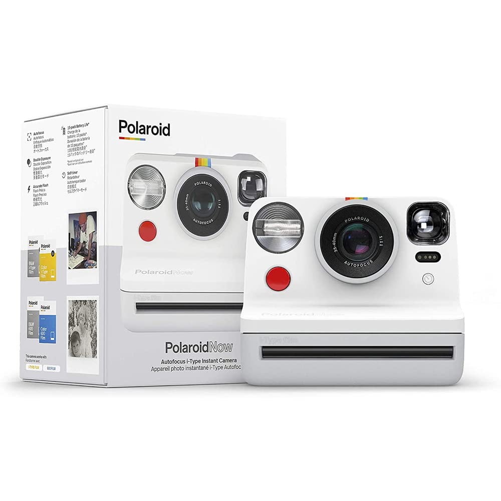 Polaroid Originals PRD9027 Now I-Type Instant Camera - White Bundle with Deco Photo Camera Bag (FBAE1PONOWITYPEWH)