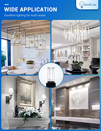 JandCase G9 LED Light Bulbs 5W, 40W Halogen Equivalent, 6000K High Brightness 400LM, G9 Base, Non-Dimmable, Flicker-Free, Daylight White for Home Lighting, Chandeliers, Household Applications, 5 Pack