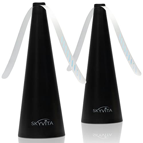 SkyVita Fly Fan For Tables, Indoor Outdoor Bug Fan Great For Restaurants, Picnics, BBQ's To Keep Flies Away - Portable Fly Fan for Outdoor Tables (2 Pack)