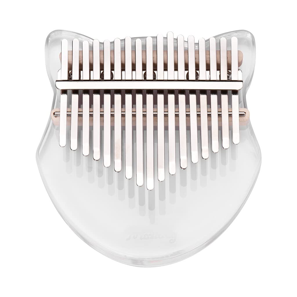 SDGH Cute 17 Key Thumb Piano Acrylic Material Finger Piano with Carry Bag Note Stickers Tuning Hammer