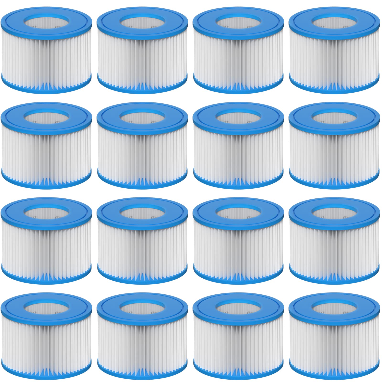 Slamate Type VI Hot Tub Filter Cartridge Comapatible with Lay-Z-Spa, Coleman SaluSpa 90352E, 58323E, 58323 Swimming Pool Pump, 16 Pack