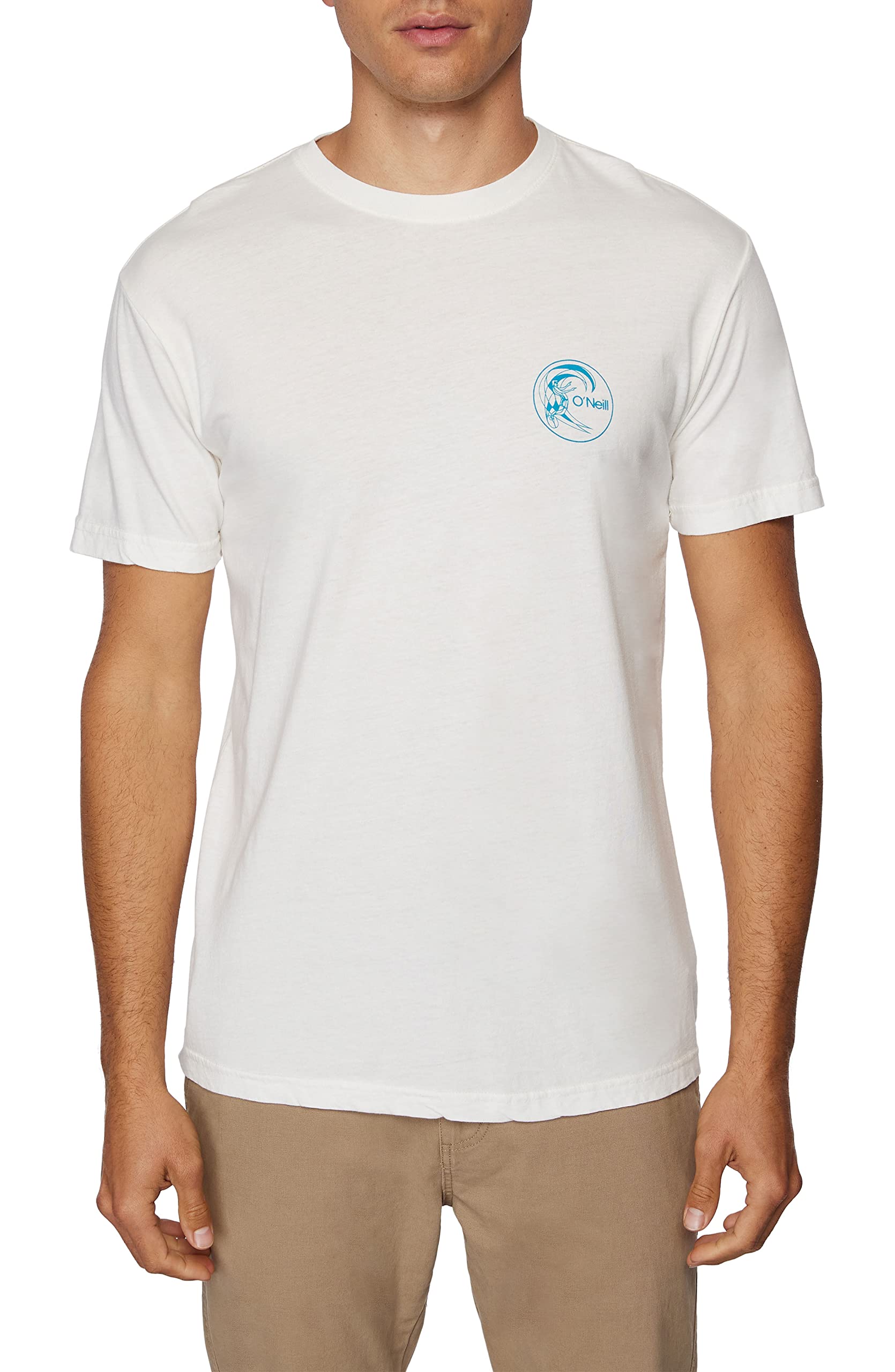 O'NEILL Mens Circle Surfer Graphic Short Sleeve T-Shirt, Off White, L