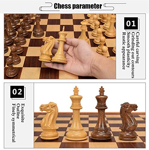 Quality Set International Solid Wood Set MDF Chessboard Handmade Exquisite Carving Wooden Pieces for Suitable Fo
