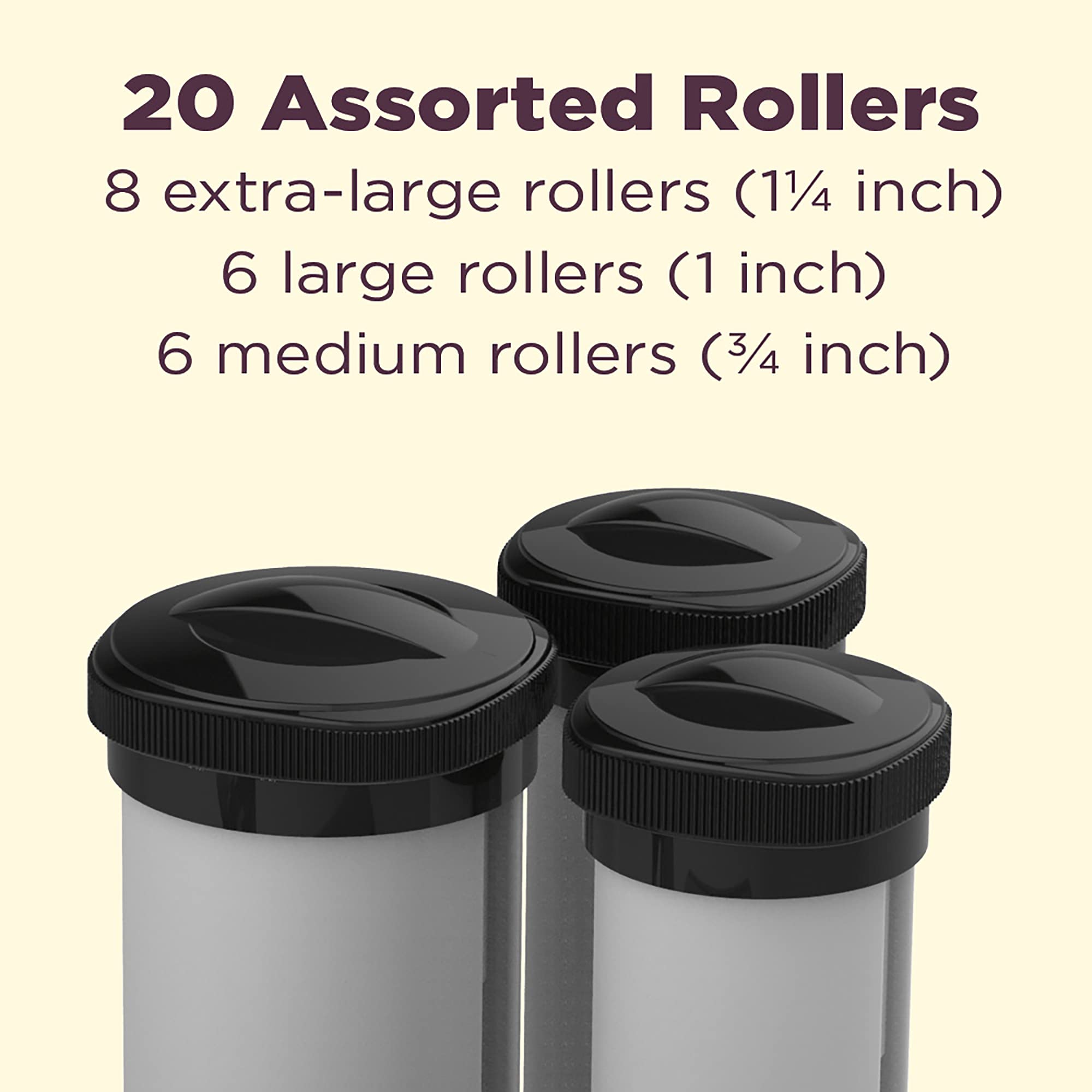 INFINITIPRO BY CONAIR Ceramic Flocked Hot Roller Set, Multi-Size, 20 Count (Pack of 1)