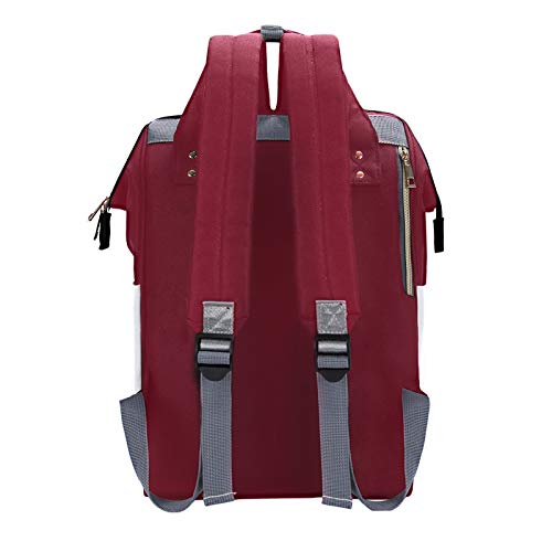 Whale Diving Into Fantasy Space Diaper Bag Backpack Large Capacity Mommy Bags Multifunction Nappy Bag Travel Back Pack Red-Style
