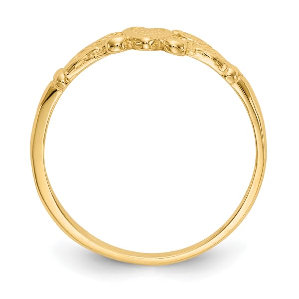 IceCarats 14K Yellow Gold Heart Love Ring Size 1