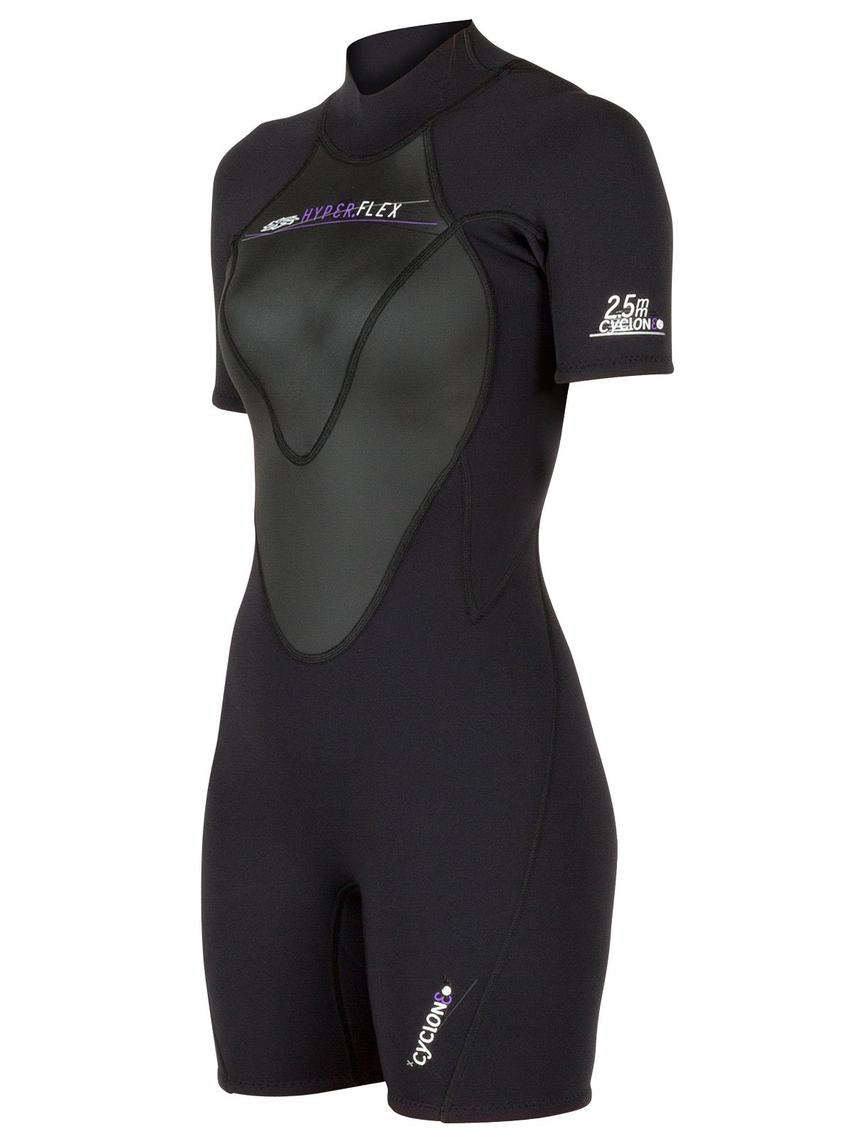 Hyperflex Wetsuits Women's Cyclone2 2.5mm Spring Suit, Black, 8 - Surfing, Windsurfing & Kiteboarding