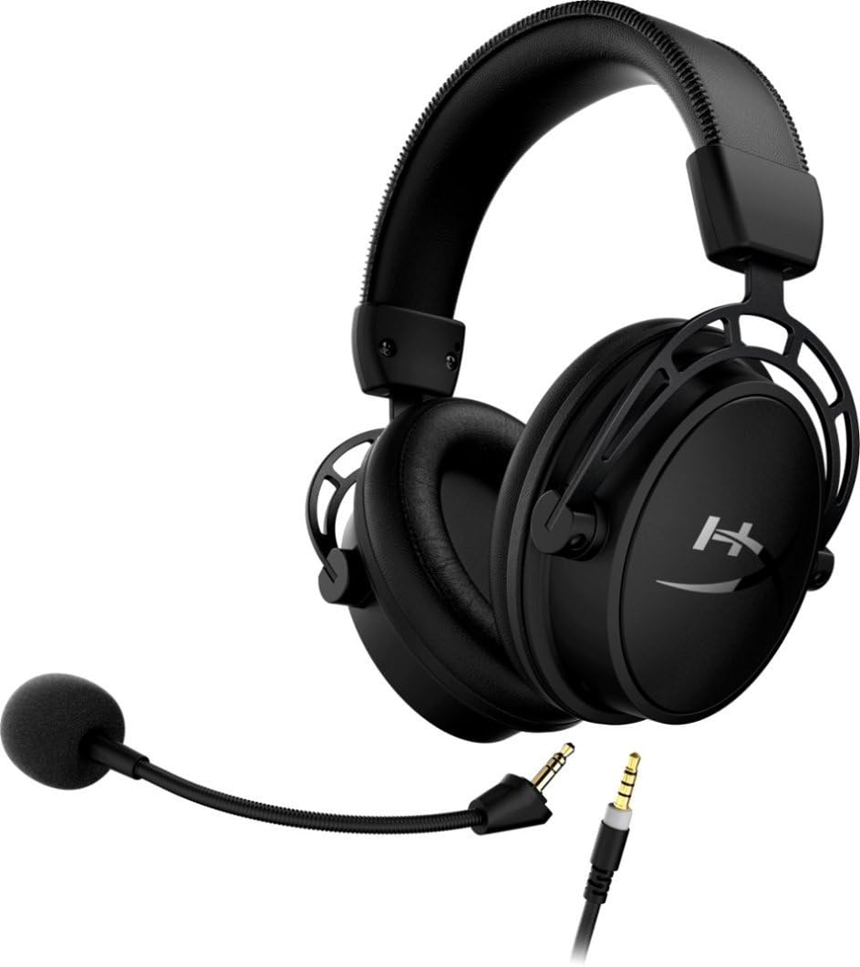 HyperX Cloud Alpha β Gaming Headset, for PC, PS4, Xbox One, Dual Chamber Drivers, Memory Foam, Soft Leatherette, Durable Aluminum Frame, Detachable Noise-Cancelling Microphone - Black