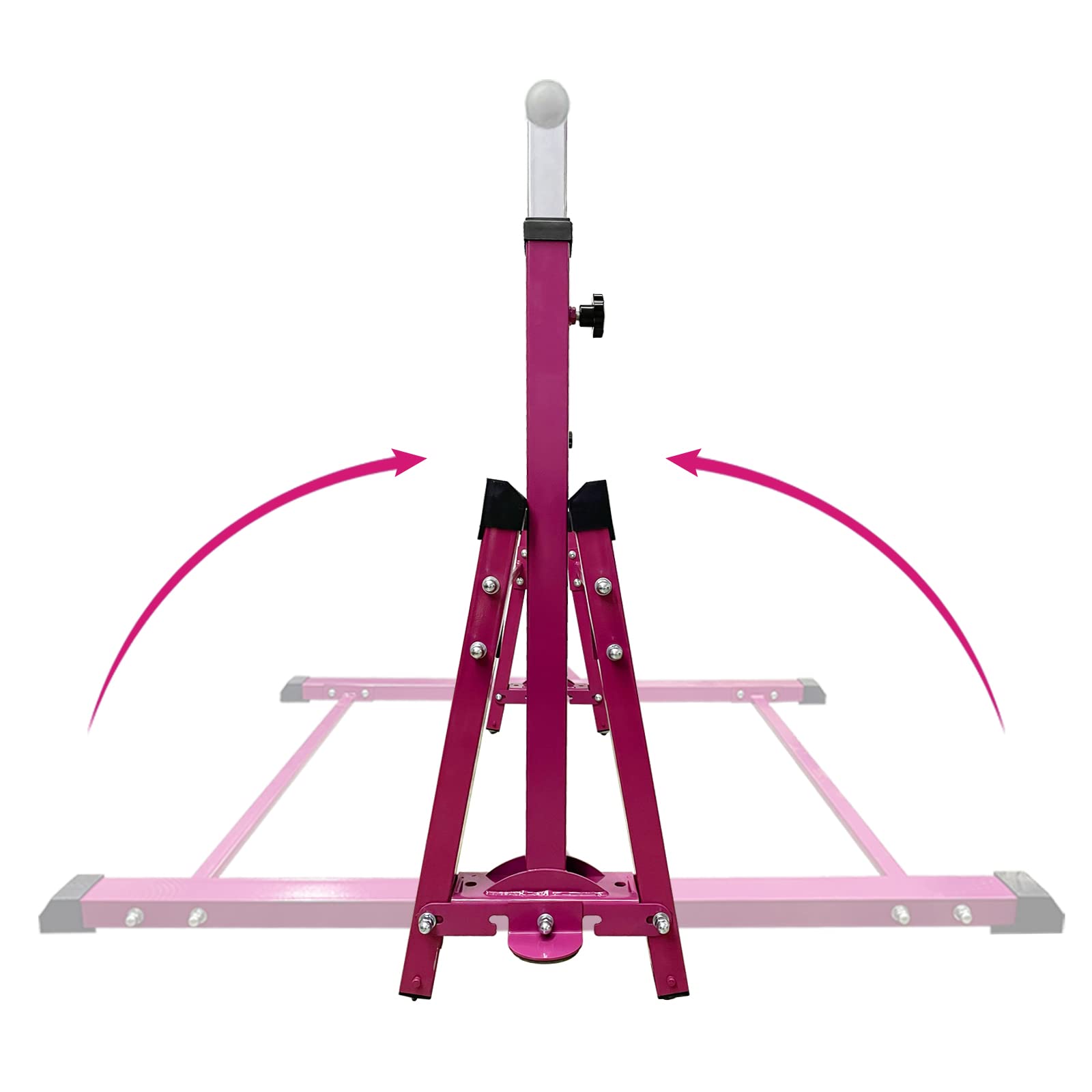 Peakpath Foldable&Moveable Gymnastics Kip Bar, Updated Expandable Home Gym Equipment for Kids Junior,Strong Fiberglass Rail, Adjustable Height 3'-5' Gymnastics Bar,300lbs Weight Limit