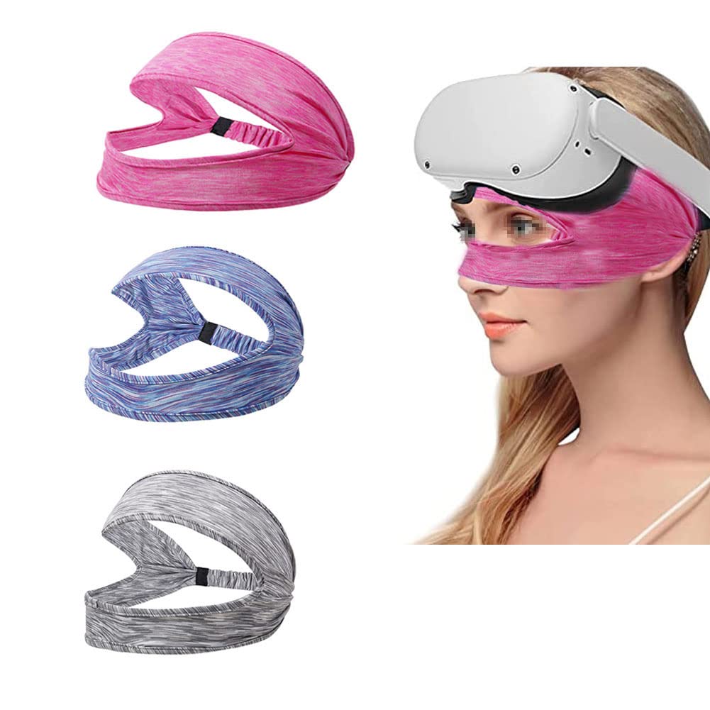 Quest 2 Facemask Silicon Face Cover Pad Vr Eye Face Mask Sweat Band Guard for Oculus Quest 2 Accessories 3pcs