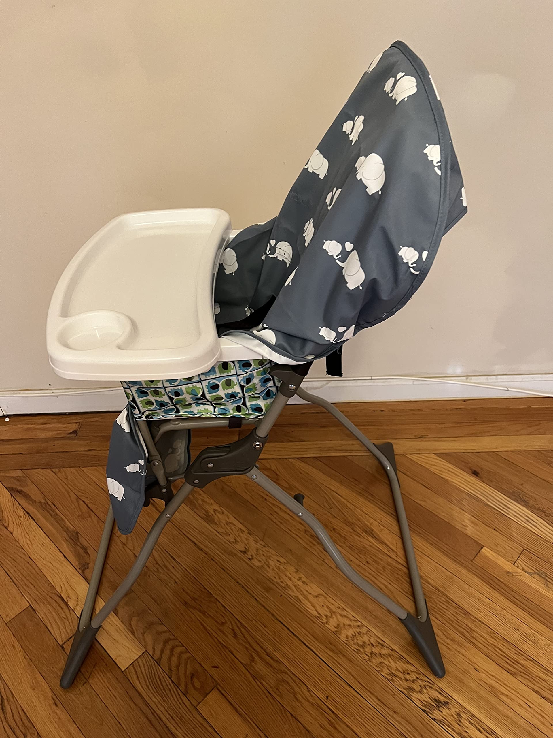 SEALOVESFLOWER Blue Elephants Water Resistant High Chair Cover Pad/High Chair Cover
