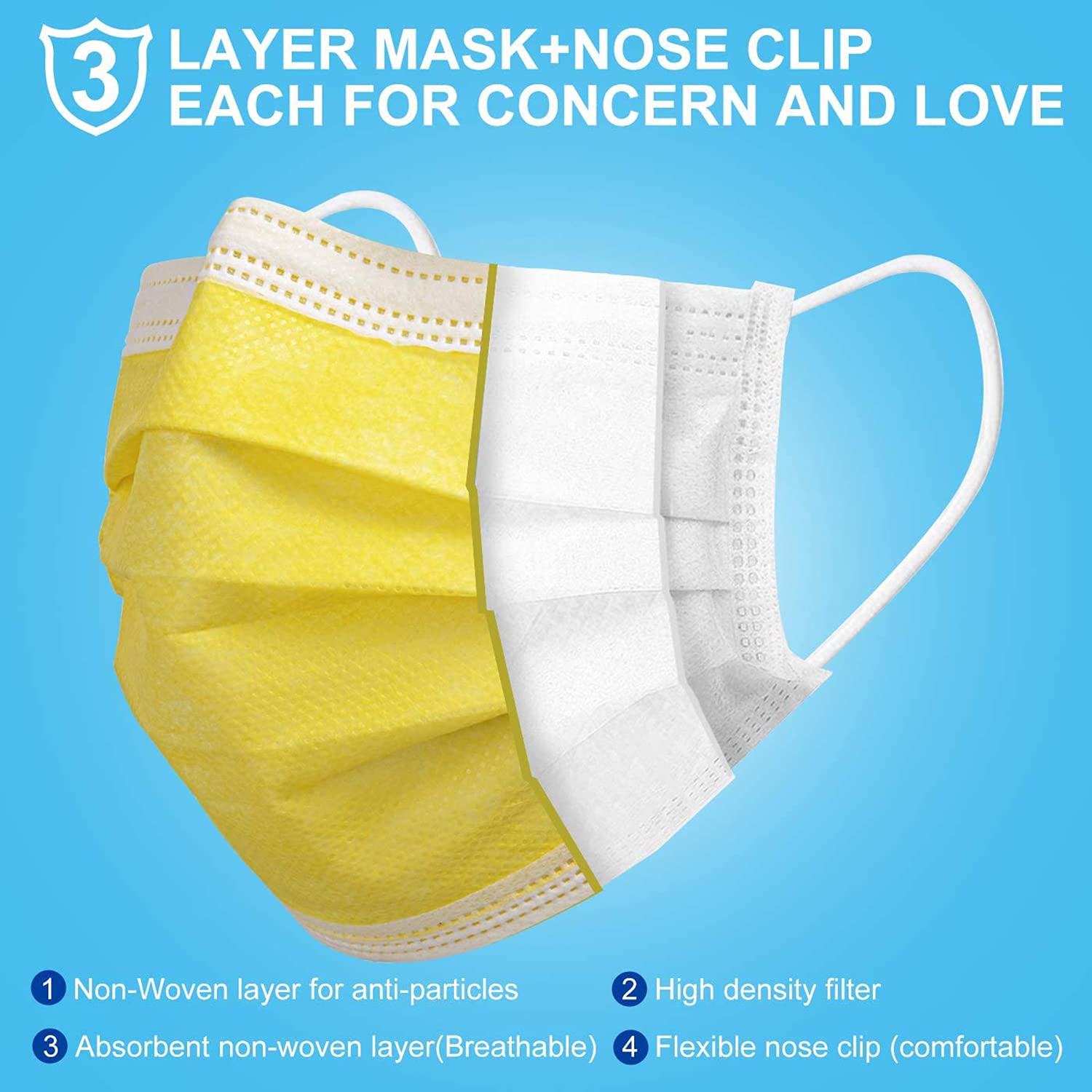 Kids Disposable Face Masks, 100 Pack Kids Masks Disposable, Kids Face Mask Childrens Disposable Face Mask (Colorful)