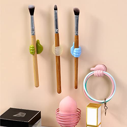 Unityown 10PCS Creative Thumb Wall Hooks for Hanging Glossy Multifunct Nails-Free Finger Adhesive Hooks -Student Dormitory Kitchen Bedroom Car Charging Cable Hanging Hooks