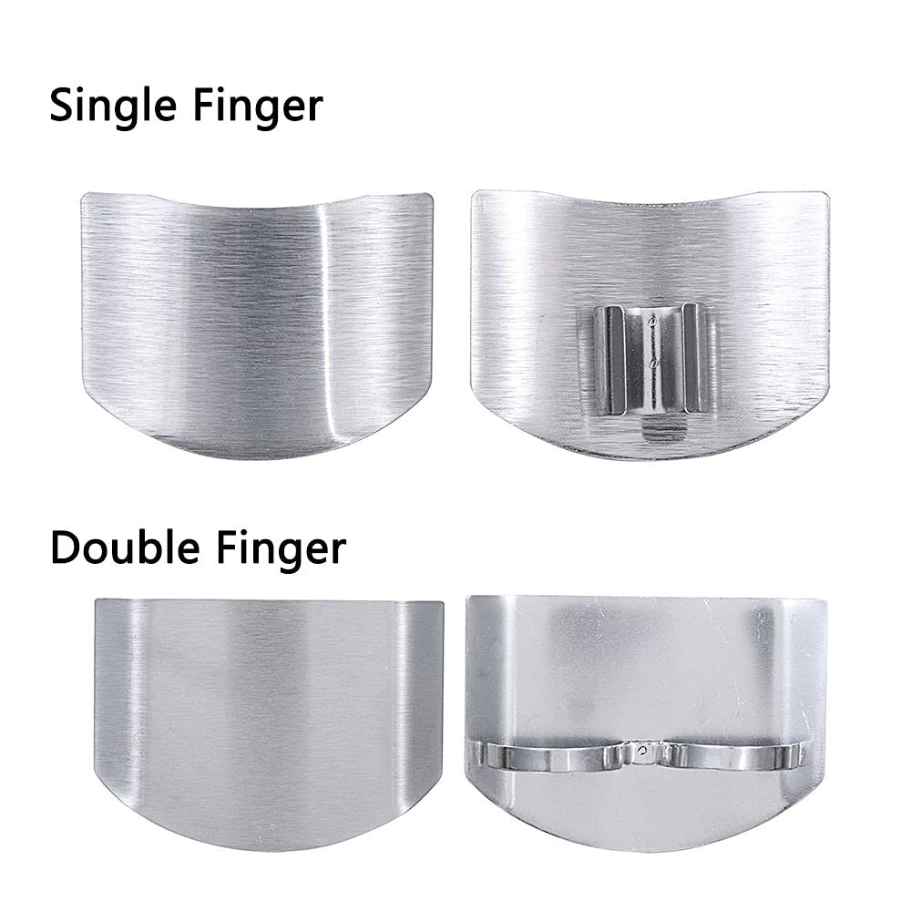 okdeals Finger Guards Household Fruit Vegetable Tool Kitchen Gadgets Chopping Stainless Steel Cutting Protection(Double Finger)