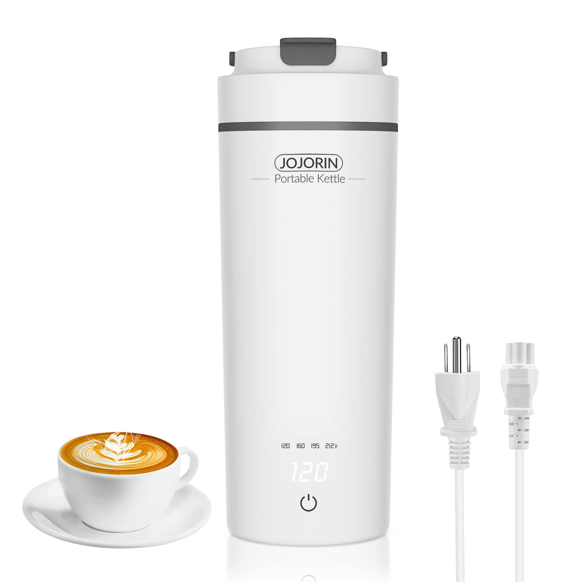 Portable Electric Kettle, 400ml Travel Electric Kettle with 4 Variable Presets, Stainless Steel with Automatic Shut off & Fast Boil Tea Kettle Water Boiler, Grey