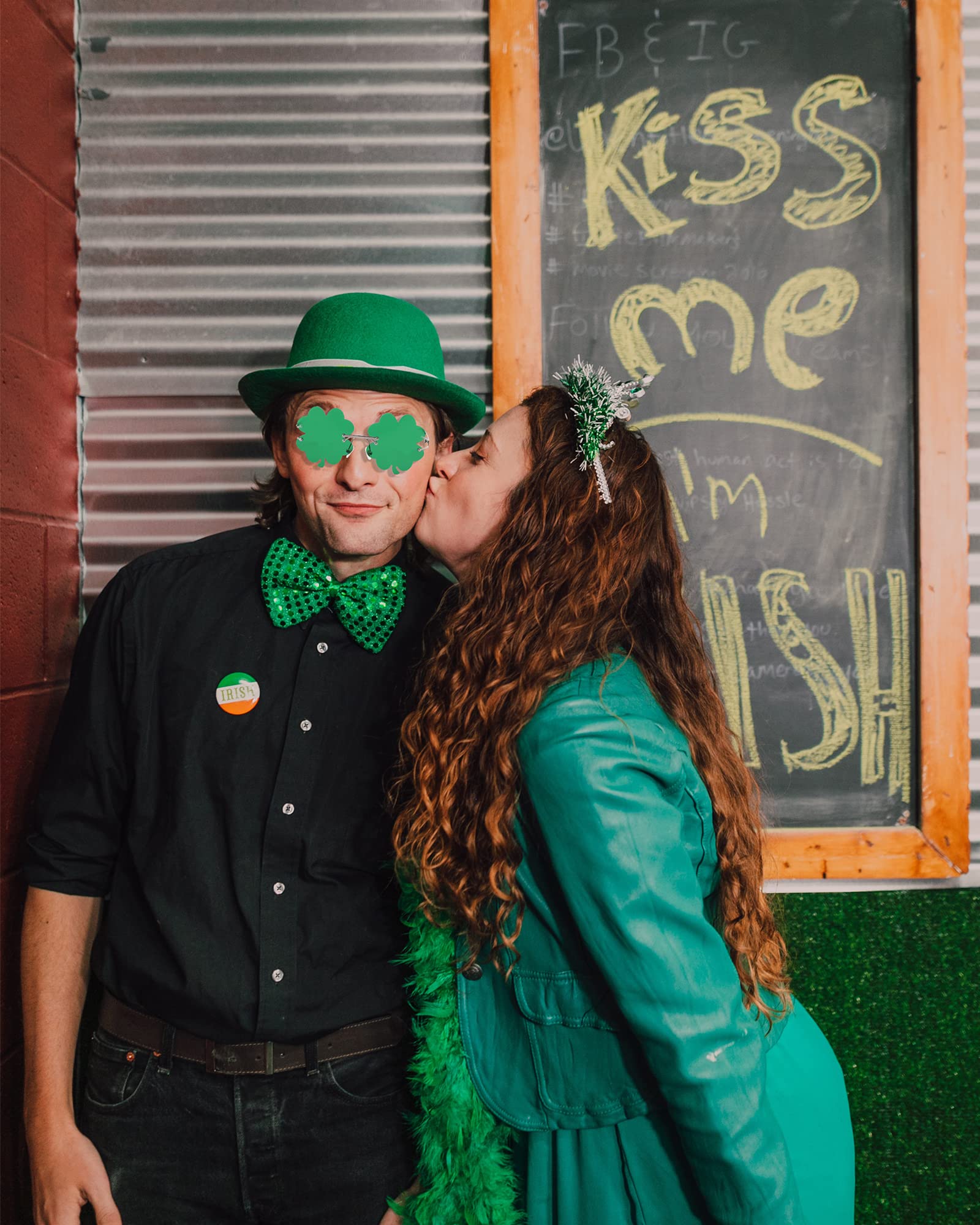 Pro Acme St Patricks Day Shamrock Sunglasses Irish Clover Leprechaun Costume Glasses Saint Patricks Day Accessories (Shamrock)