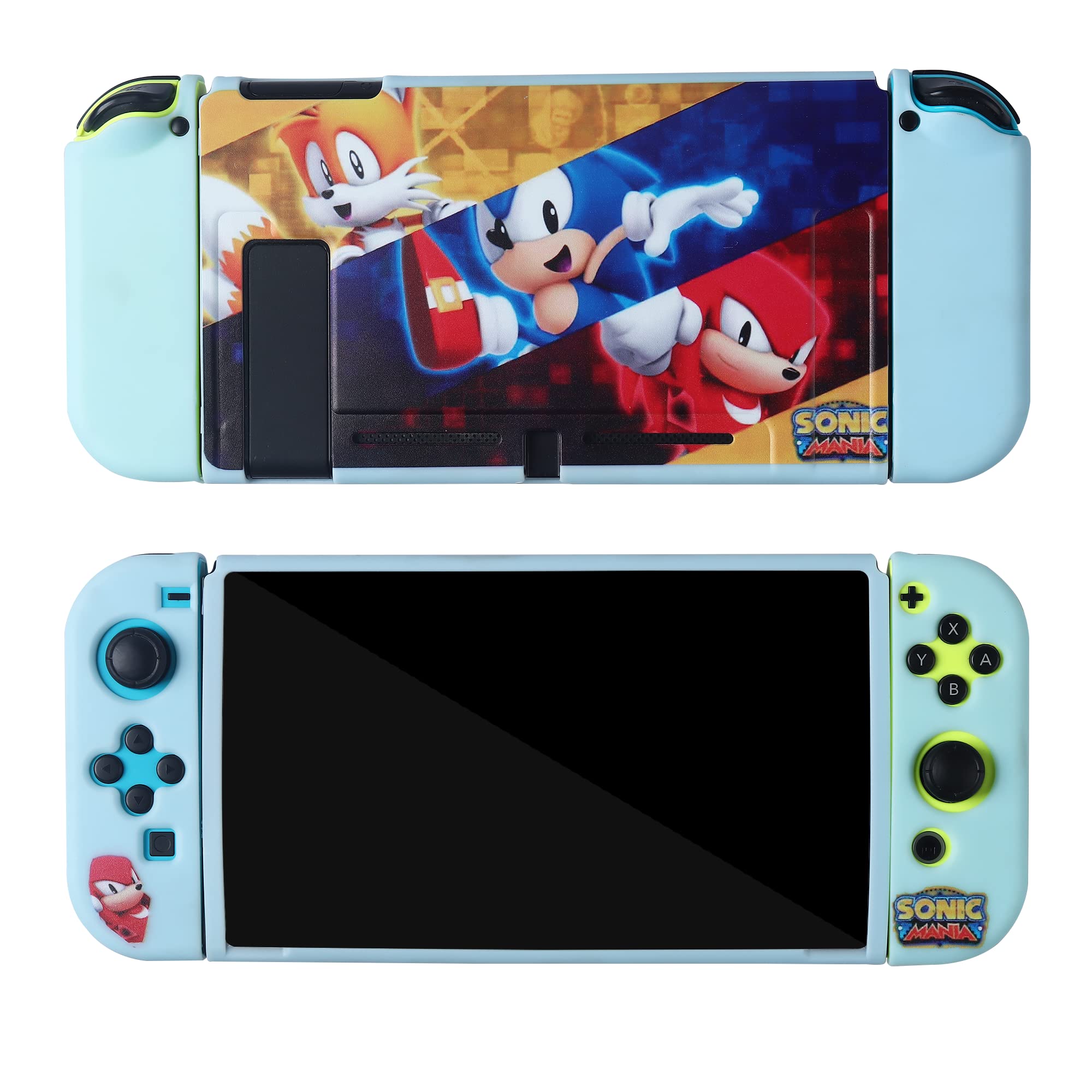 Sonic The Hedgehog Protective Case for Switch, Sonic Soft TPU Case Cover for Handheld Video Game Controller for Nintendo Switch