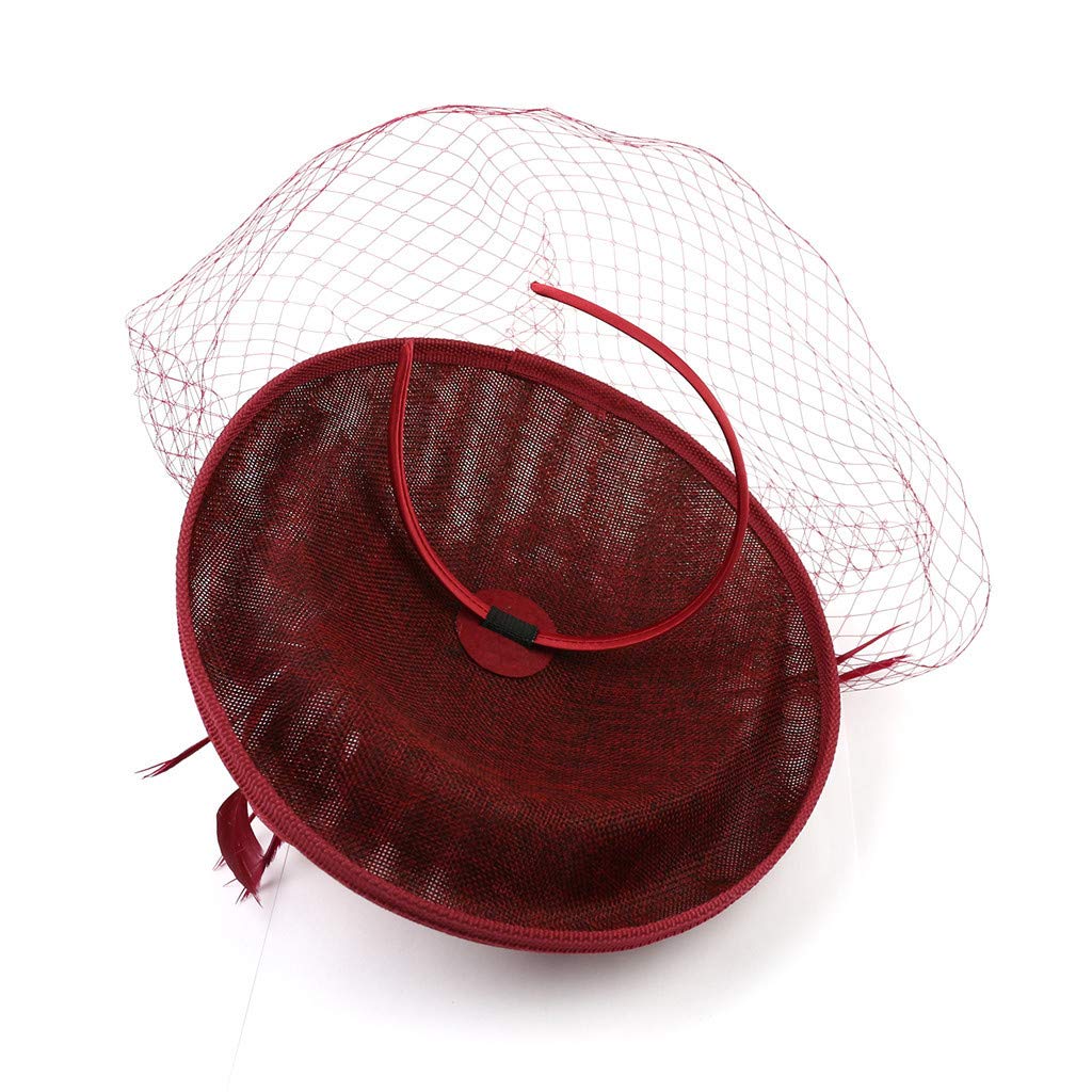 Pink Fascinators for Women Headband Accessory Hat Strap Elegant Hat Clip Flower Women's Party Hair Headband Pillbox Hats
