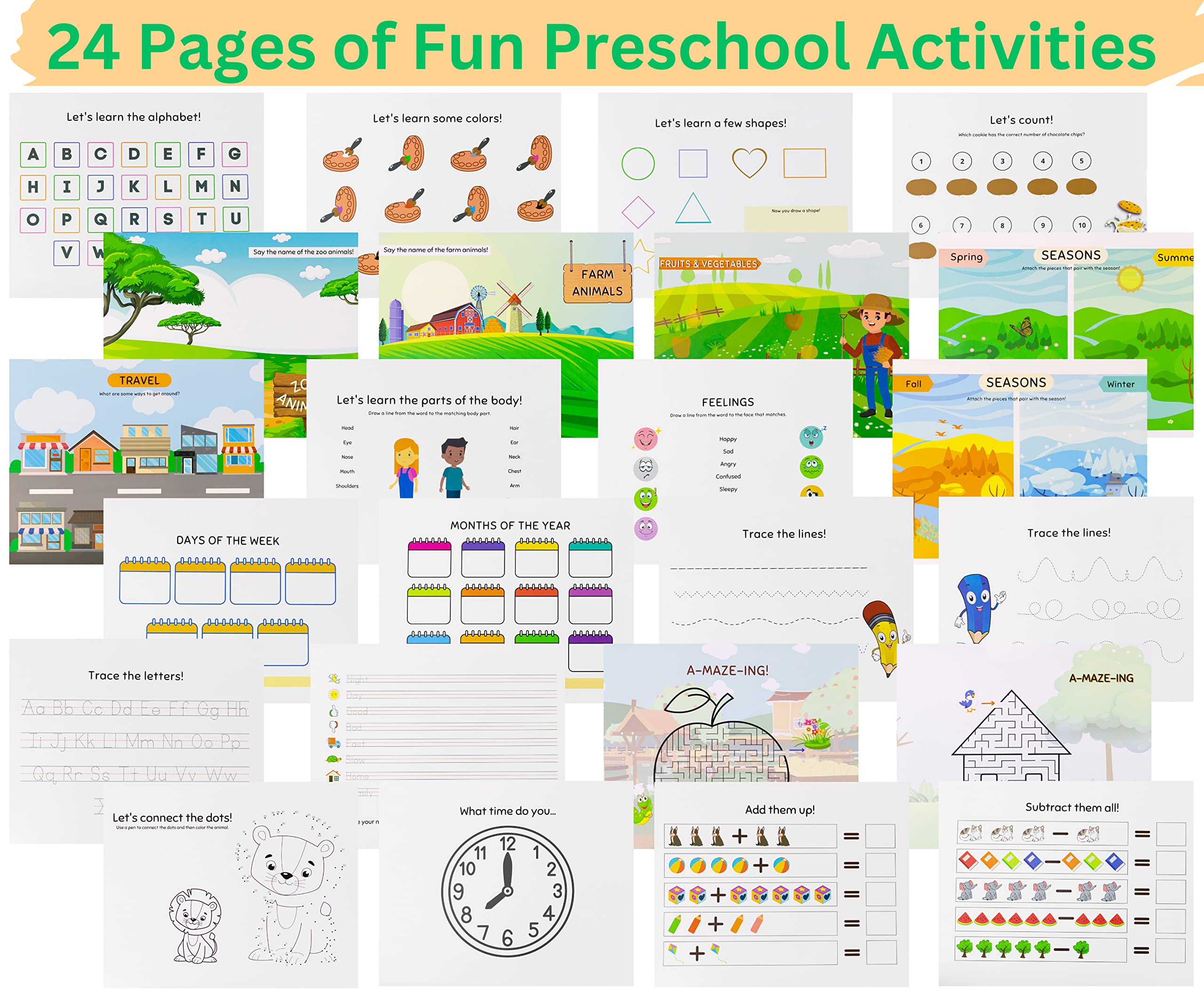 Quick Learner Designed in USA 24 Page Activity Book, Busy Book, Preschool Learning Activities, Learning & Education Toys, Quiet Book, Montessori Toys, Autism Toys, Learning Resource