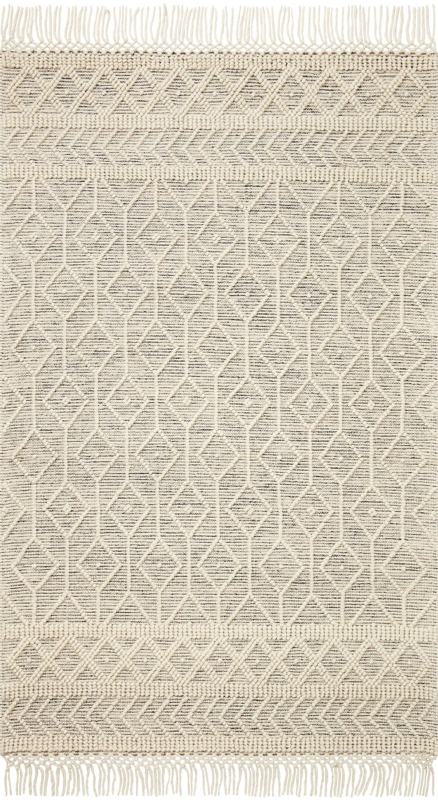 Loloi II Noelle Collection NOE-02 White/Black 8'-0" x 10'-0" Area Rug