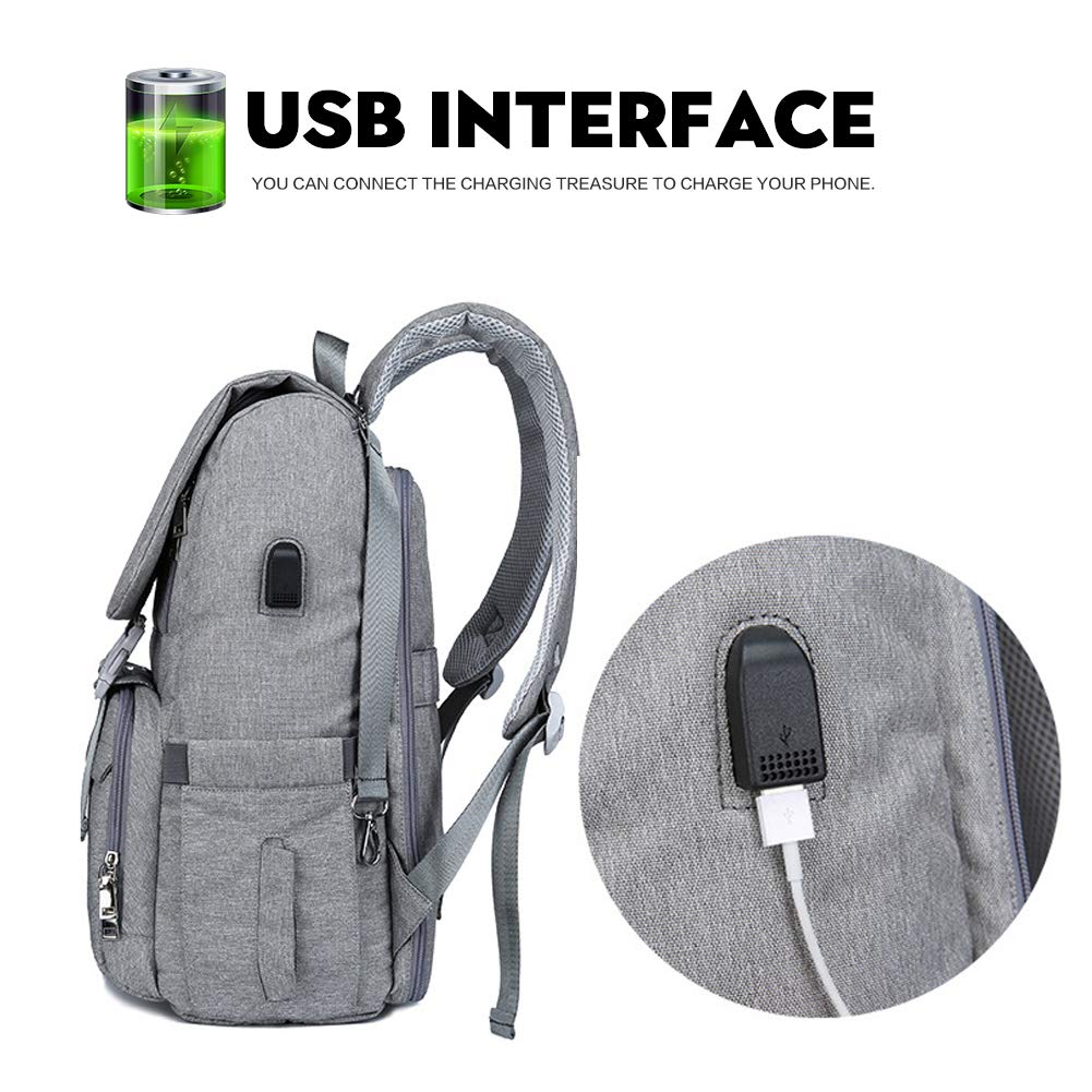 JHhomezeit Diaper Bag Backpack for Mom Dad, Large Baby Nappy Changing Bag w/Changing Pad…