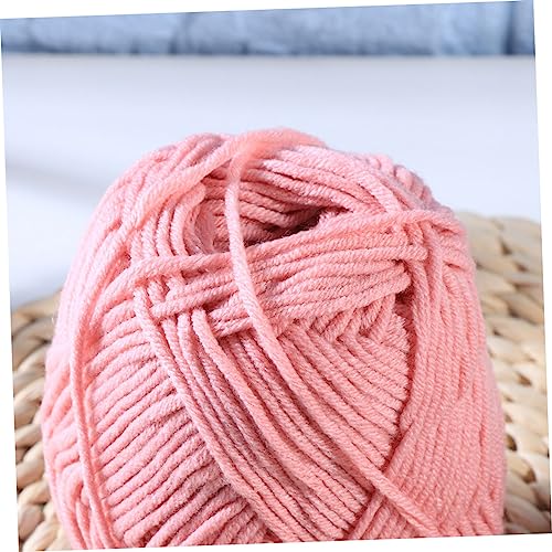Wool Yarn 10 Rolls Milk Cotton Yarn Knitting Wool Chunky Yarn Wool Knitting Crochet Yarn Weaving Yarn Knitting Yarn DIY Yarn Pink Doll Coarse Wool DIY Soft Milk Cotton Crochet Yarn