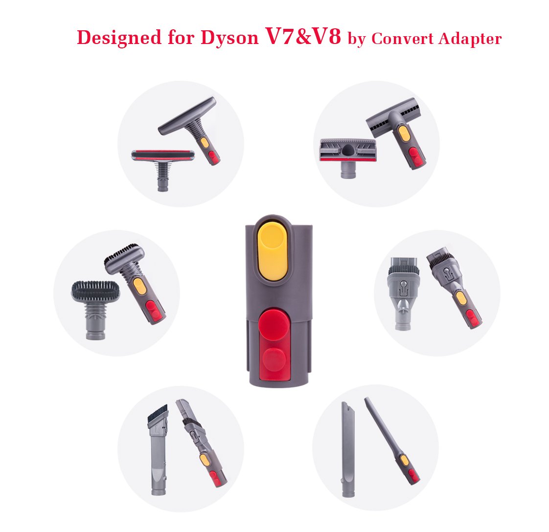I clean 7packs Dyson v7 attachments, Compatible with Dyson V8, V8 Absolute,V7,V6,DC59,DC44,DC35,DC24,DC16,DC62,DC39,V10, V10 Absolute, V11Animal Cord-Free Vacuum Parts