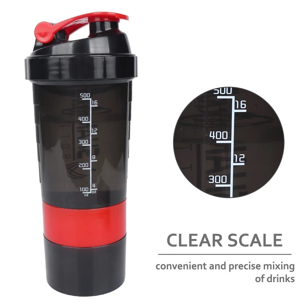 Protein Shaker Bottle for Protein Mixes, 17 OZ, Leak Proof ● Easy Clean Up ● BPA Free, Tasteless, Safe Material ● No Blending Ball or Whisk Needed ● Blender Shaker Bottle ● Gym shaker bottle (Blue)