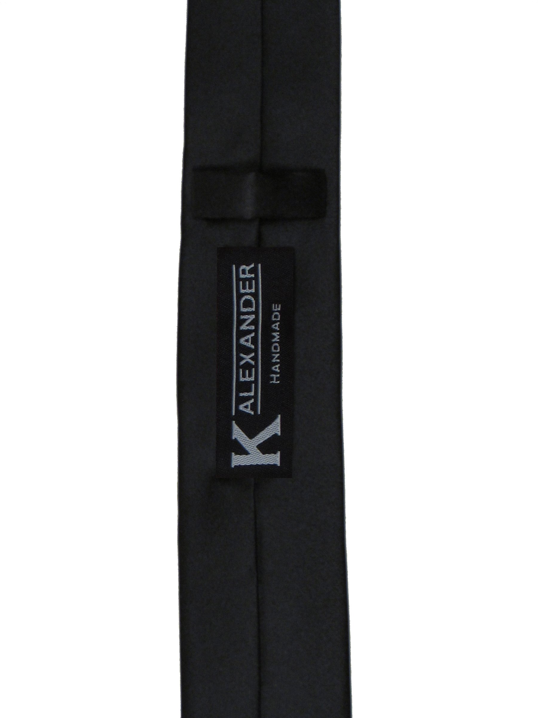 K. Alexander New Mens Solid Black Retro Skinny Necktie 1.5" Tie