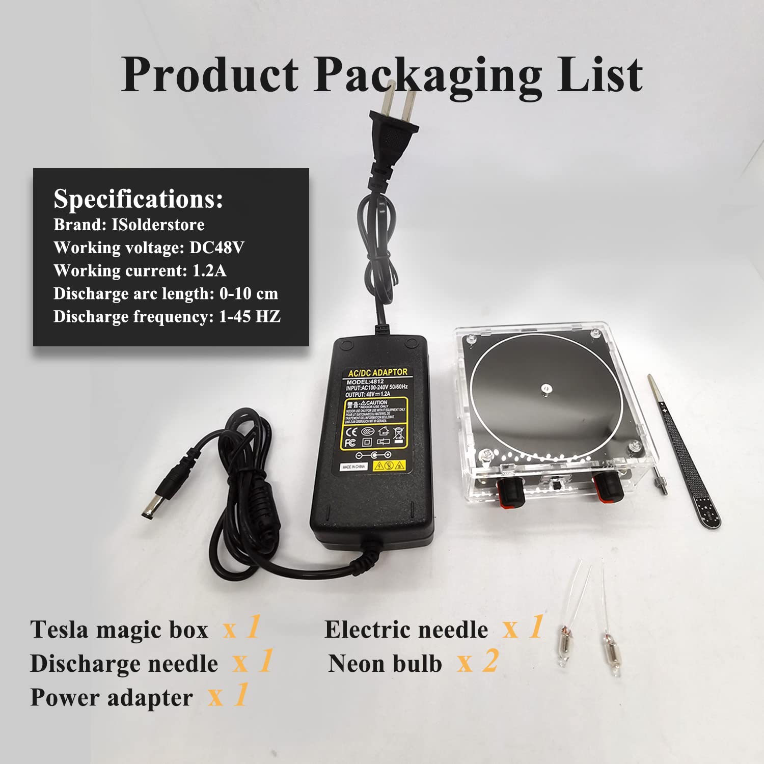ISolderStore Musical Tesla Coil Speaker Mini Bluetooth Music Tesla Coil Magic Box Arc Plasma Artificial Lightning Desktop Toy Magic Beat Electron Tesla Box Assembled
