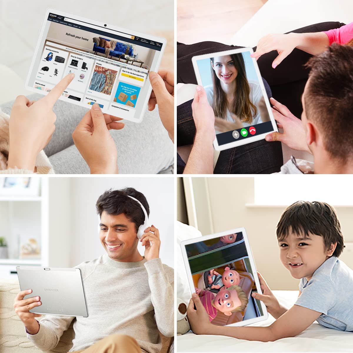 Tablet 10.1 inch Android 11 Tablet Latest Update Octa-Core Processor with 64GB ROM +4GB RAM Storage, Dual 13MP+5MP Camera, WiFi, Bluetooth, GPS, 512GB Expand Support, IPS Full HD Display Tablet