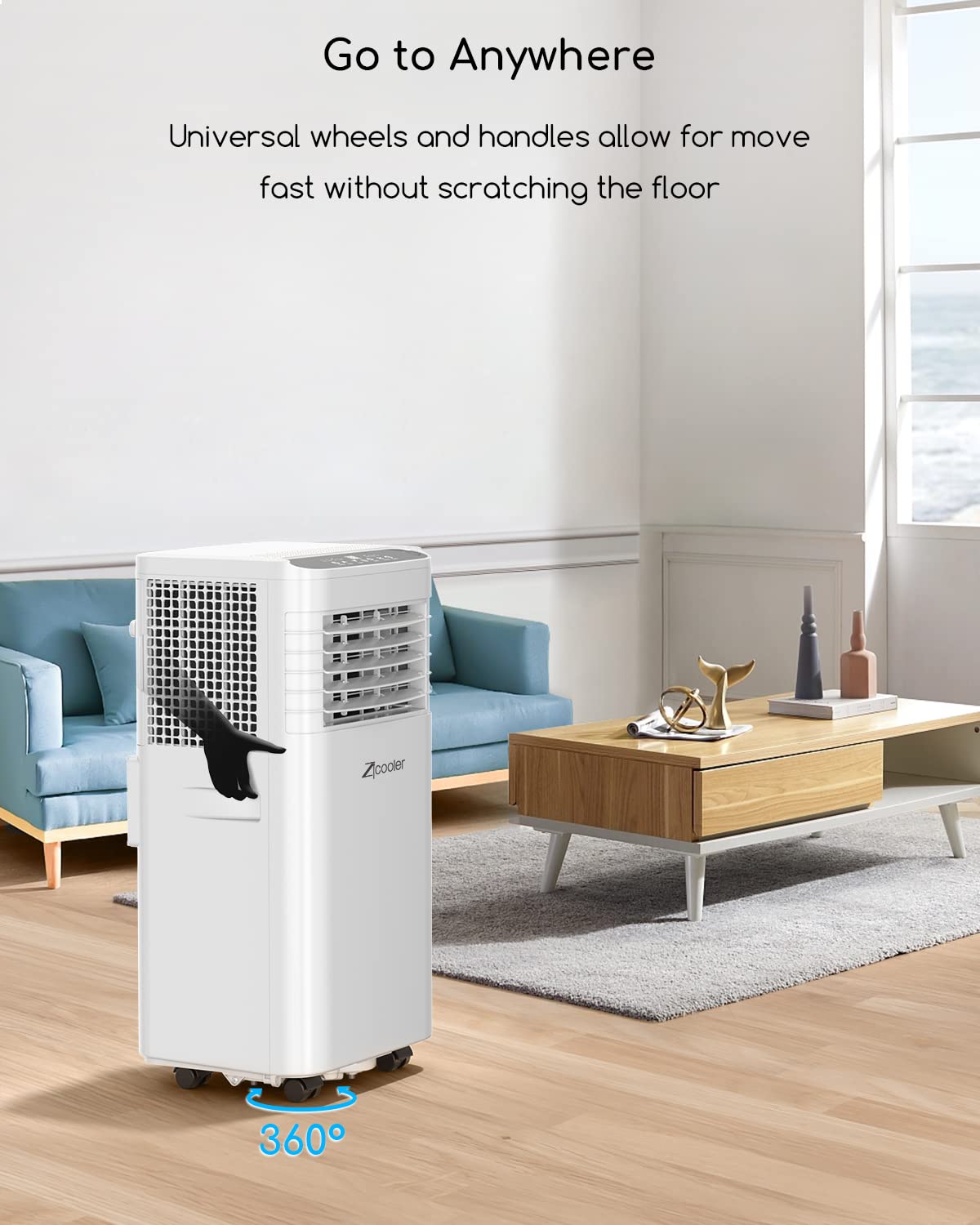 Portable Air Conditioners, 8000 BTU Air Conditioner, Dehumidifier, Fan 3-in-1, Portable AC Unit with Remote Control, Quiet Operation, Includes Window Mount Kit, for Rooms up to 300 sq ft