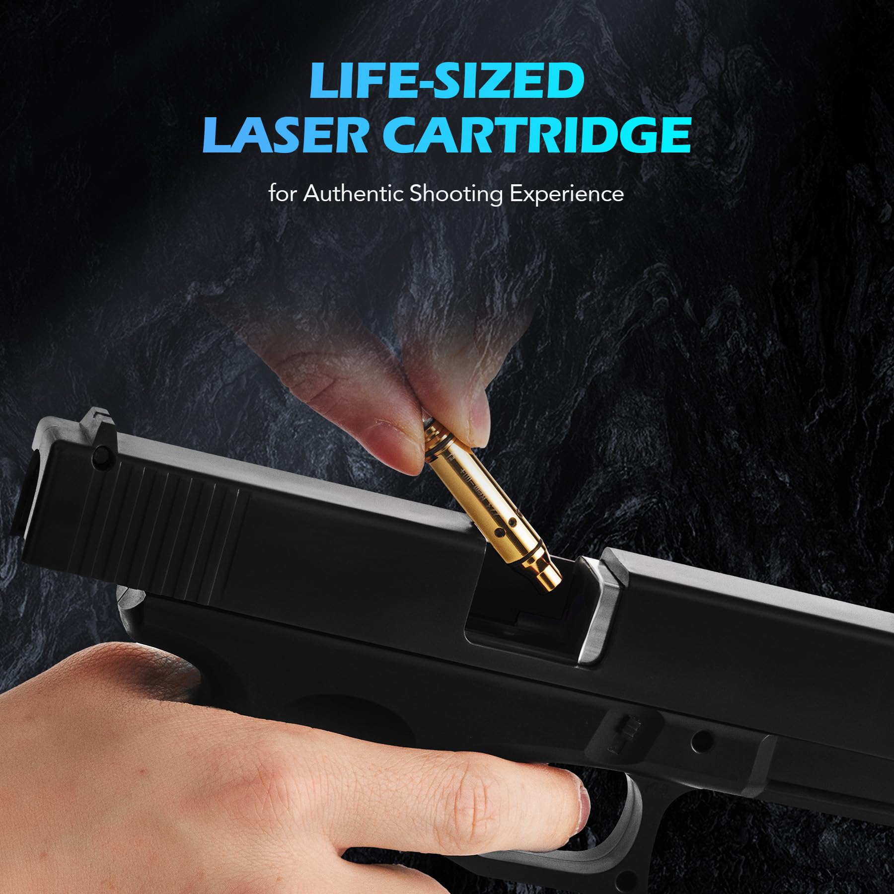 PINTY Dry Fire Laser Training Cartridge, .40 S&W Laser Ammo Bullet for Dry Fire Training Practice, Red Laser Ammunition Shooting Accessory with Batteries, O Rings, & Back Caps for Pellet BB Guns More