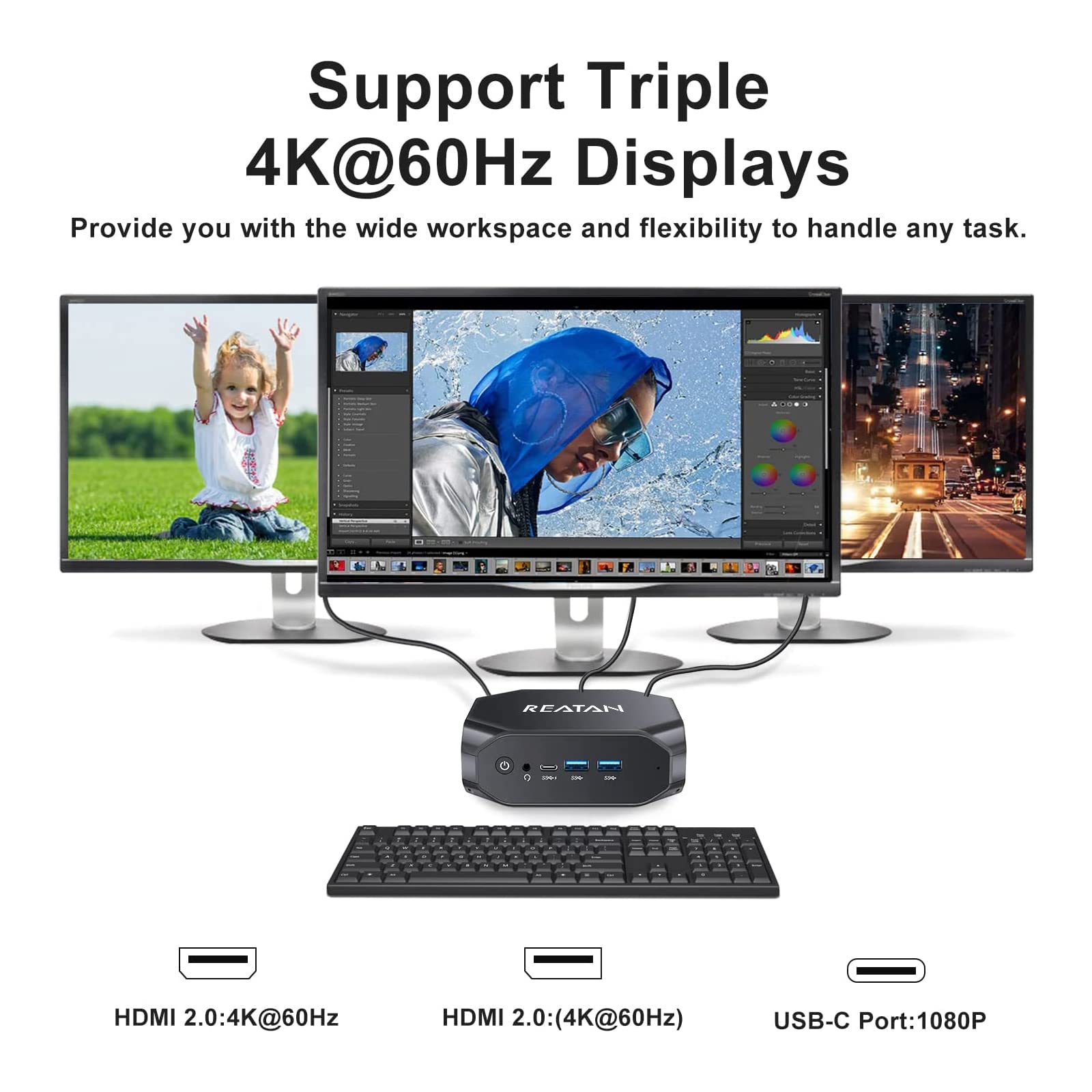 Reatan Mini PC Ryzen 7 3750H AMD Processor(up to 4.0GHz),DDR4 16GB RAM 512GB NVMe M.2 SSD,WiFi6E,Triple 4K@60Hz Display Dual HDMI,Windows 11 Pro Mini Computer,Gigabit Ethernet, USB 3.1, HTPC, Gaming