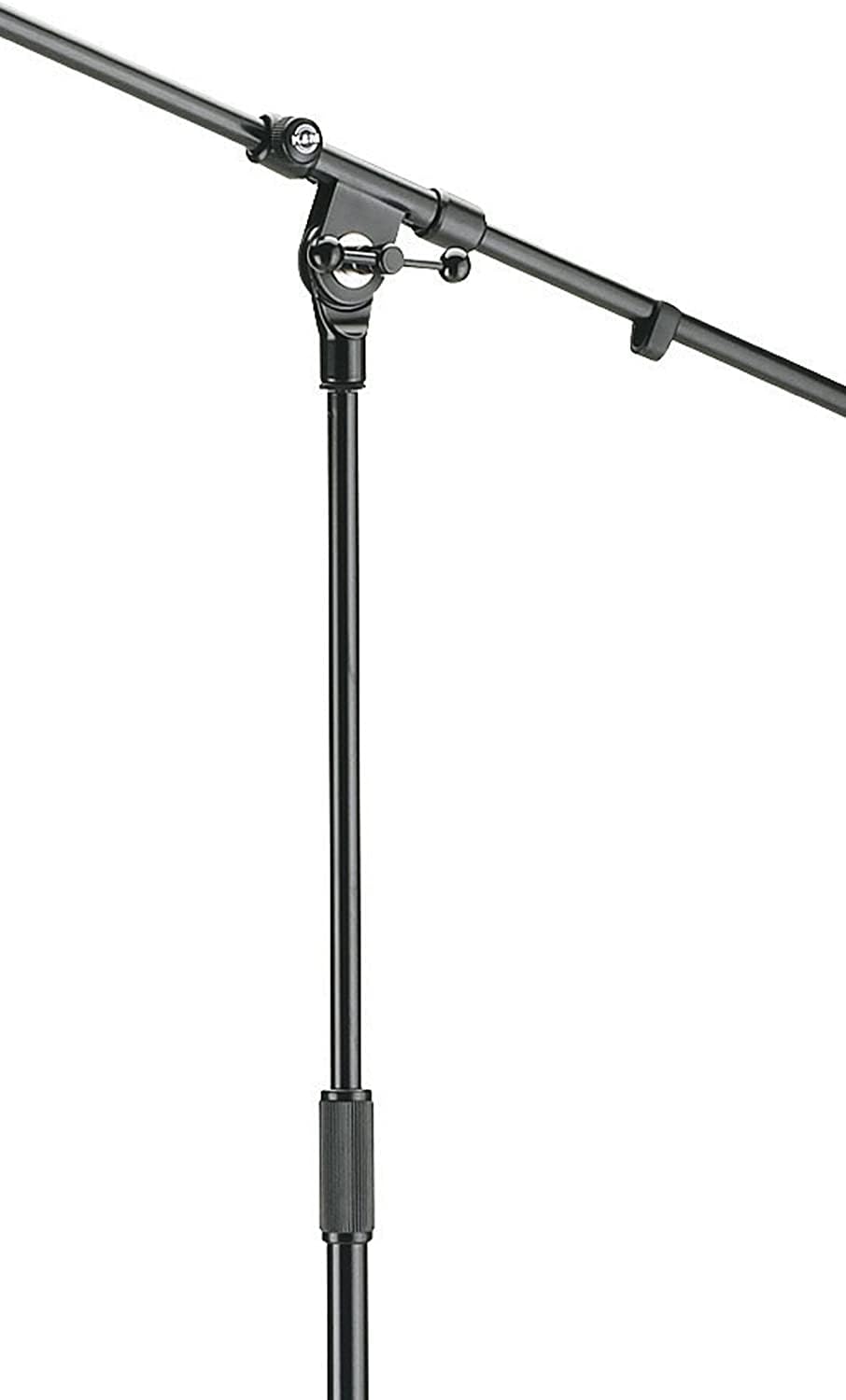 K&M König & Meyer 21021.500.55 Overhead Microphone Stand | Long Boom Arm | T-bar Locking Mechanism | Heavy Duty Folding Tripod Base | Compact For Travel / Storage | German Made | Black