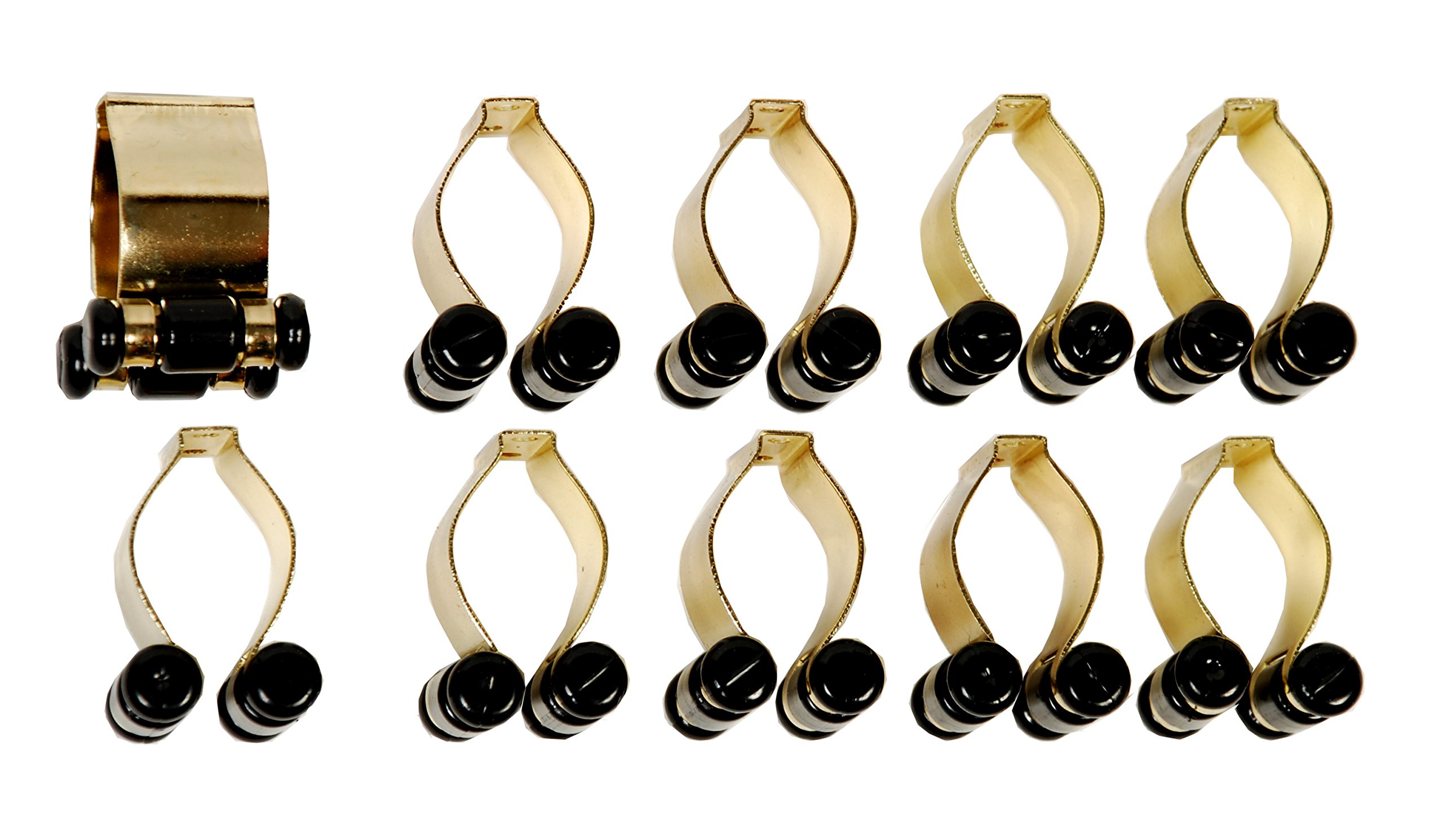 ISZY Billiards 10 Count Pool Cue Billiard Stick Rack Replacement Clips Brass Color (Brass)