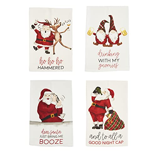 Mud Pie Alcohol Christmas Towel, Night Cap, 26" x 16.5"