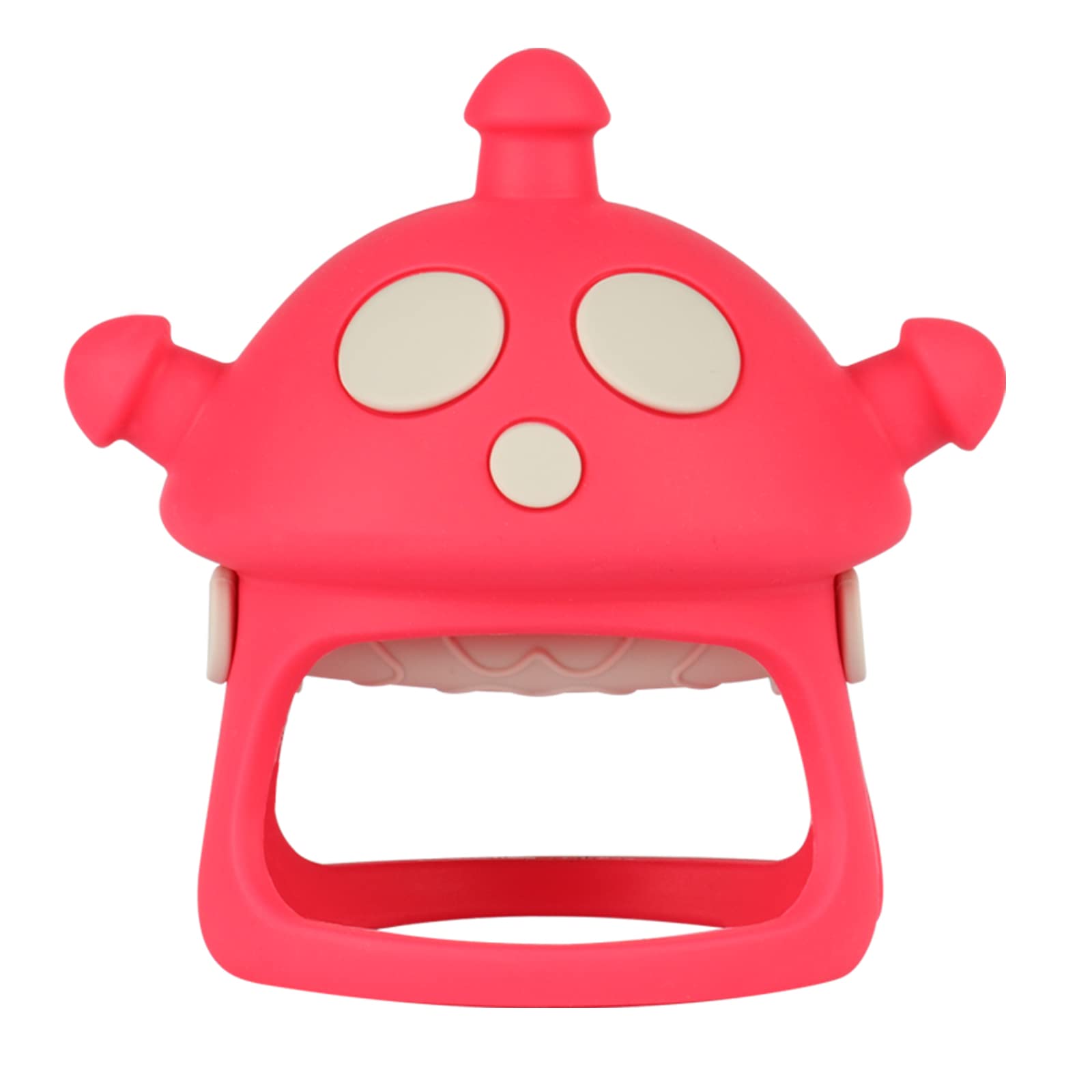 Shengfoo Never Drop Silicone Baby Teething Toys for 0-6 Months Infants,Baby Chew Toys for Teething Relief and Sucking Needs,Breast Feeding Babies,Alien Red