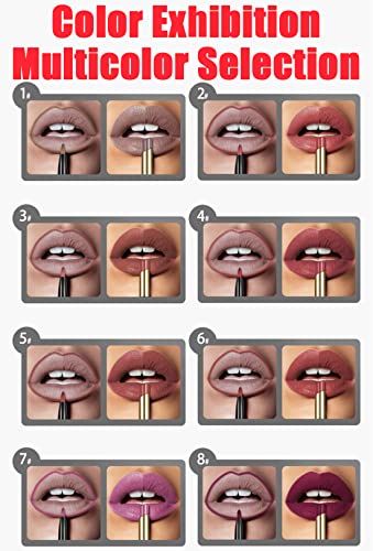 XIRUJNFD 16 Color Long Lasting Lipstick Lip Liner Combo, Dual Heads Lip Liner and Lipstick Set, Long Lasting Lipstick 24 Hour Waterproof, Matte Lip Liner (#13)