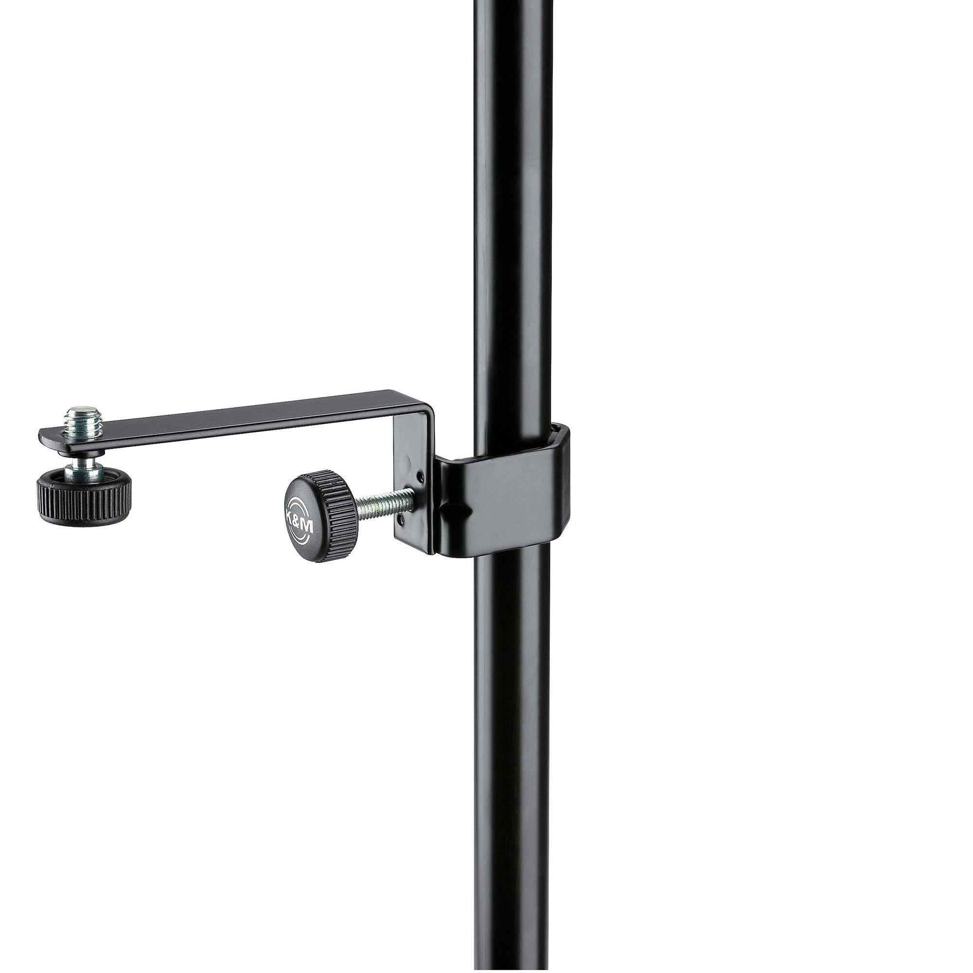 K&M König & Meyer 23600.500.55 Microphone Bar Mount Up to Four Mics or Boom Arms | ⅝” Threaded Connector | Swivels 360° | All One Piece | Steel Construction Made in Germany Black - EU Version