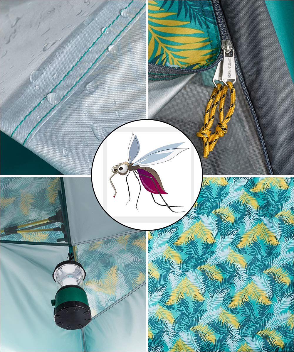 KingCamp Double Layer Waterproof Backpacking Square Top Tent, for Outdoor Camping Beach Hiking, PALMGREEN, One Size (KT3099_PALMGREEN_USVC)
