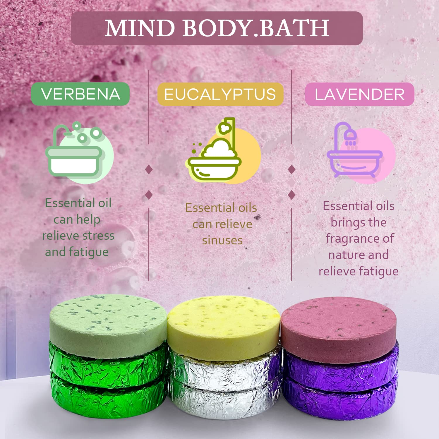 Shower Steamers Multi-Quantity Packed (45PCS) Women/Men Gift SetāLavender, Verbena, Eucalyptus Aromatic Shower Bombs, Individually Wrapped Tablets for Mother's Day & Anniversaries