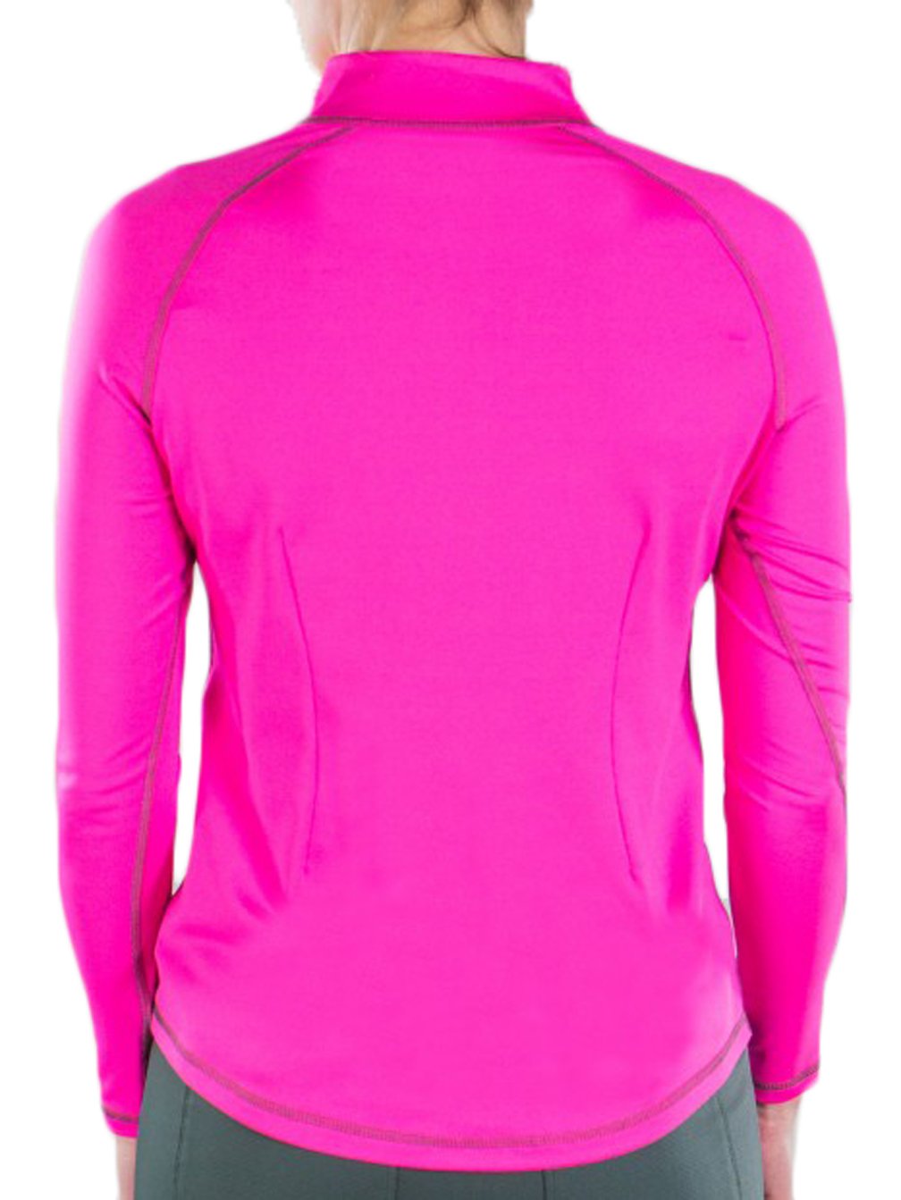 Jofit Jacquard Long Sleeve Mock - Fluorescent Pink (Small)