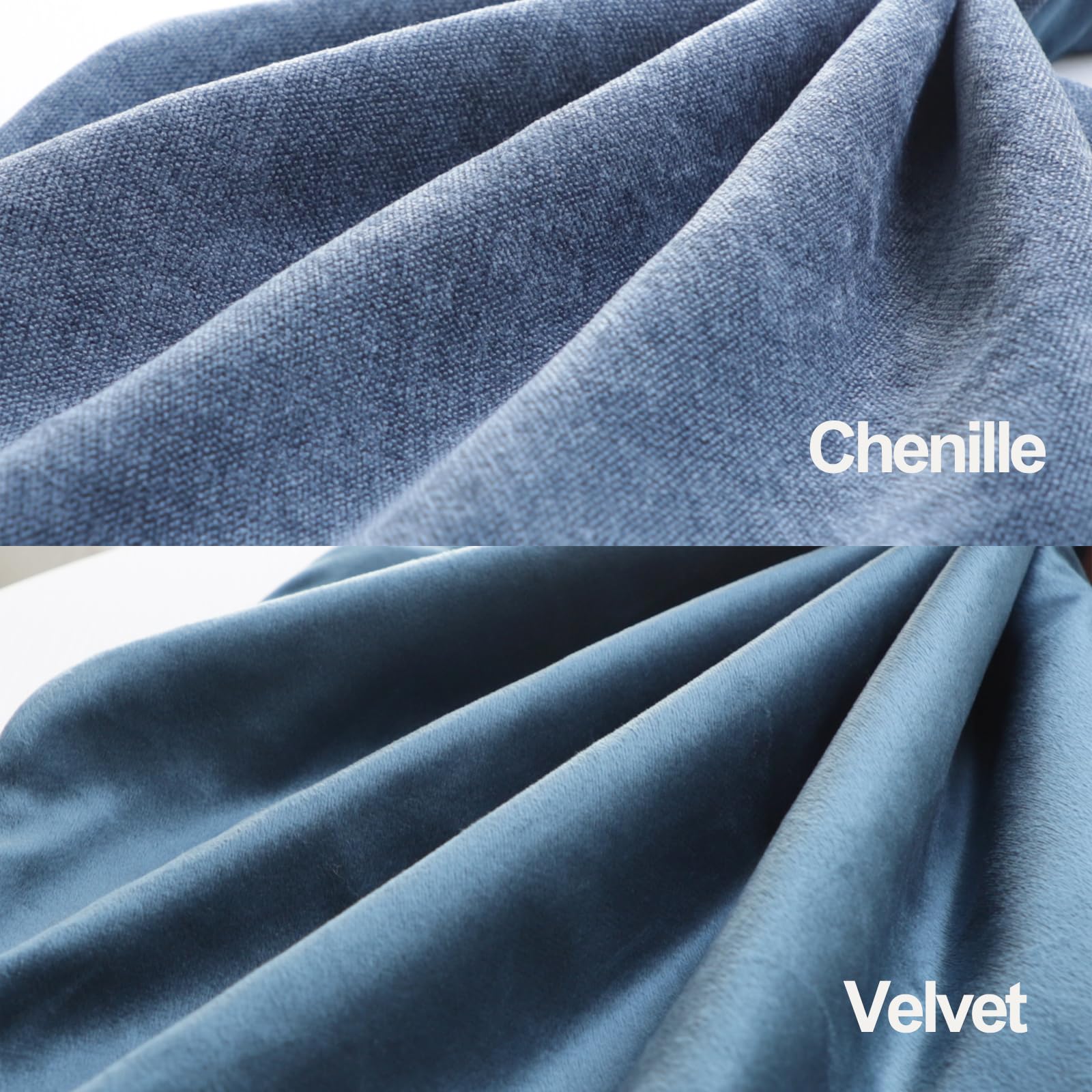 JIANTKJ Decorative Throw Pillow Covers Set of 4, Velvet&Chenille Double-Sided Design Couch Pillows for Living Room Sofa Bedroom Modern Home Decor (18x18 Inch,Grey)