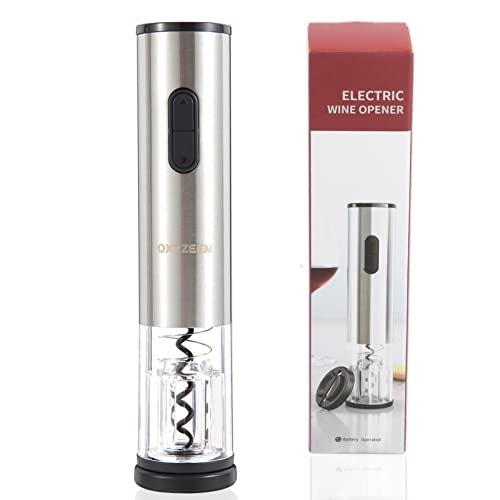 Oxyzeem Electric Wine Opener, Cordless Wine Bottle Opener,Stainless Steel Automatic Corkscrew with Foil Cutter, Age-friendly Wine Bottle Opener