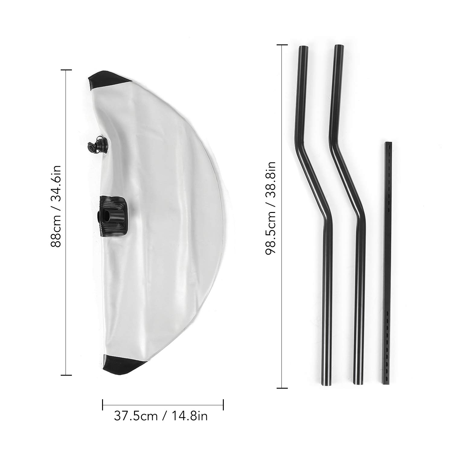 LIXADA Kayak Stabilization System, Kayak PVC Inflatable Outrigger Float with Sidekick Arms Rod Kayak Boat Fishing Standing Float Stabilizer System Kit (White)