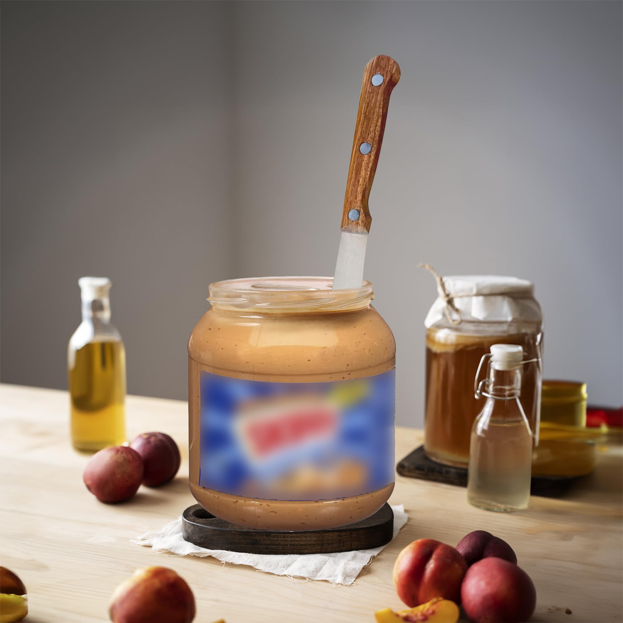 Performore 2PCS Spreader Knives, 12โ Peanut Butter Knife that Works Great with Jars and 5โ Short Spreading Knife, Stainless Steel Spatulas with Wooden Handle Spreader Set